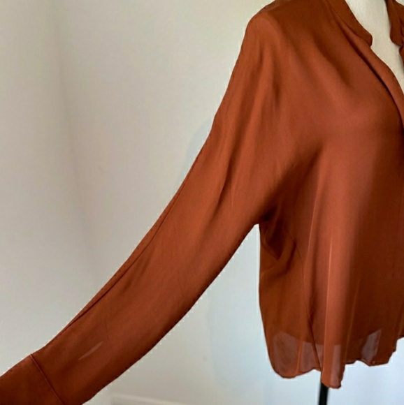 Vince | Tops | Vince Front Double Silk Copper Blouse | Poshmark